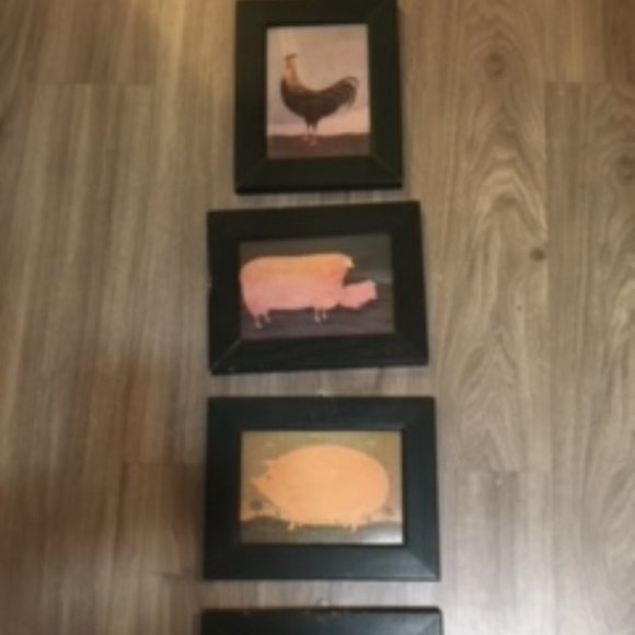 Source Unknown | Wall Decor | Vintage Farm Animals Prints In Frames ...